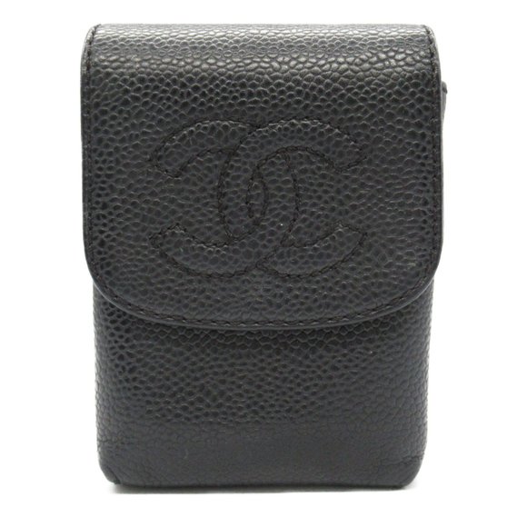 CHANEL | Other | Chanel Cigarette Case Caviar Skin Grained Calfskin ...